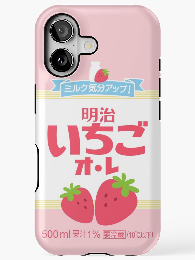 Kawaii Aesthetic Strawberry Milk Phone Case for iPhone 17 16 15 14 13 ...