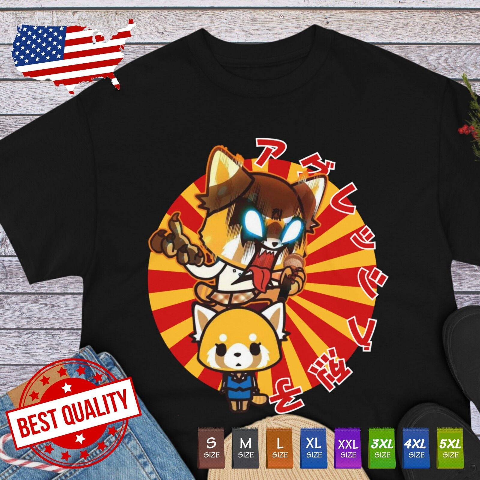Kawaii Aggretsuko Aggressive Retsuko Anime Clothing Manga Shirt ...