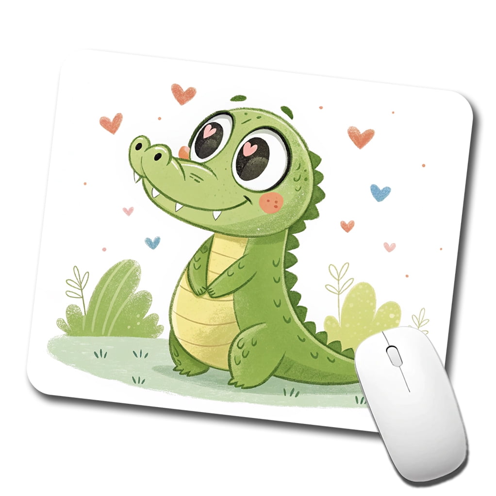 Kawaii Alligator Crocodile Love Hearts Mouse Pad Low Profile Gaming Mat ...