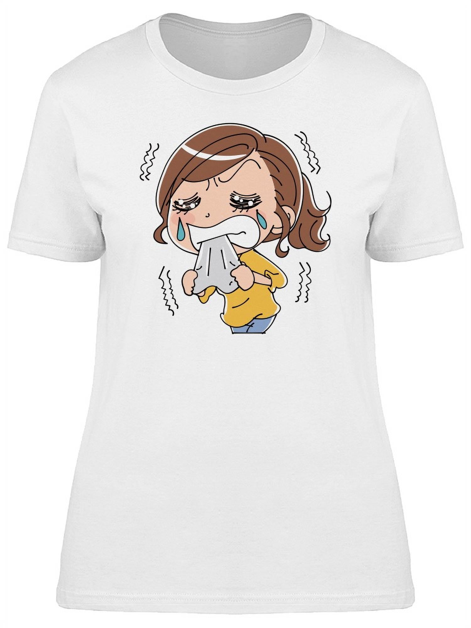 Kawaii Angry Lady Cartoon T-Shirt Women -Image by Shutterstock, Female ...