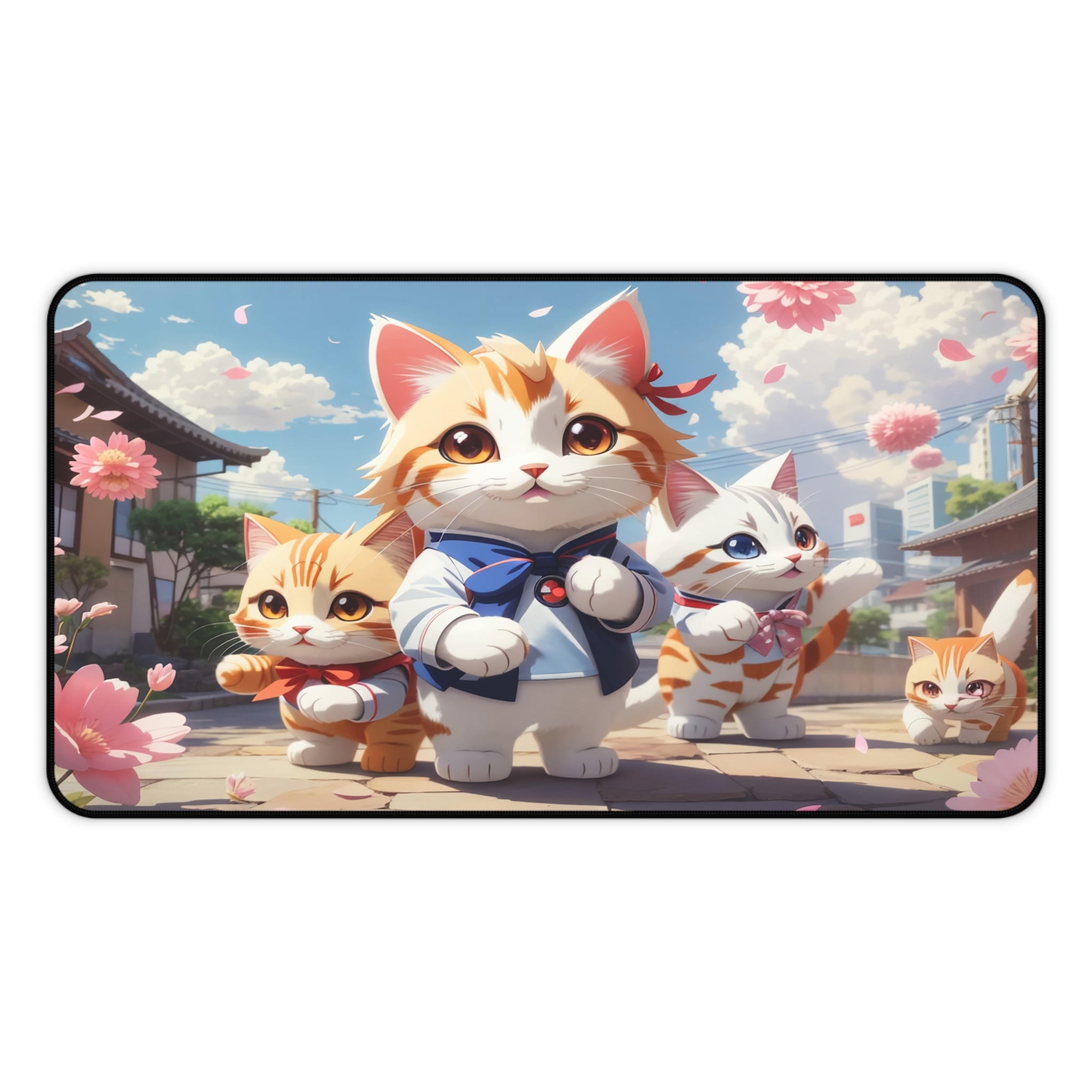 Kawaii Anime Cat Gamer Desk Mat Mouse Pad - Cats on the Prowl - Walmart.com