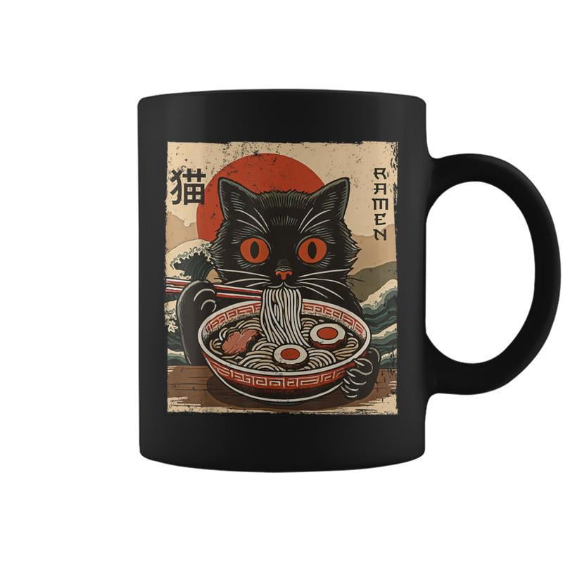 Kawaii Anime Cat Ramen Japanese Graphic Cat Lovers Coffee Mugs ...