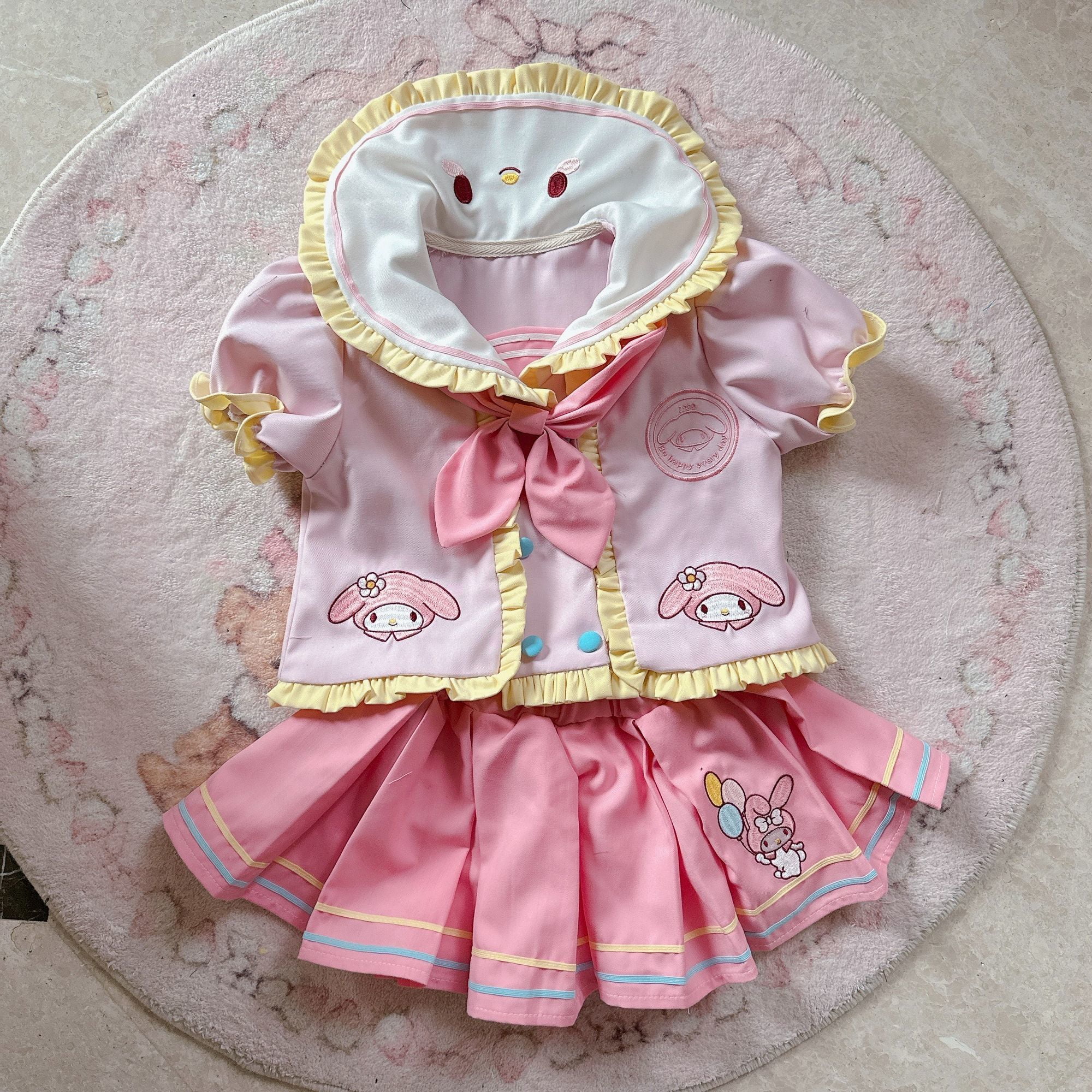 Kawaii Anime Cinnamoroll Girl‘s Jk Pleated Skirt Set Sanrios Y2K Doll ...