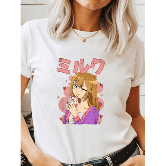 Kawaii Anime Girl With Strawberry Milk Carton Graphic up to Size 5XL ...