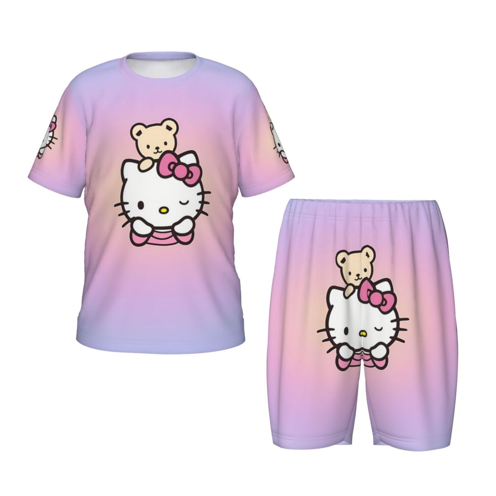 Kawaii Anime He_llo Kit_ty(112) Kids Sleepwears Girls Summer Short ...