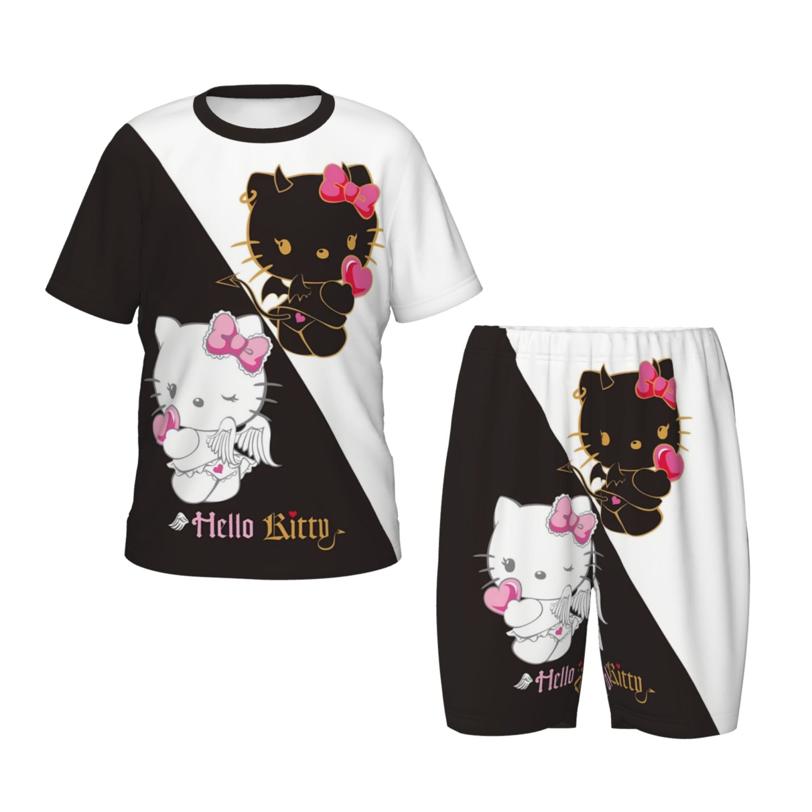 Kawaii Anime He_llo Kit_ty(136) Kids Sleepwears Girls Summer Short ...