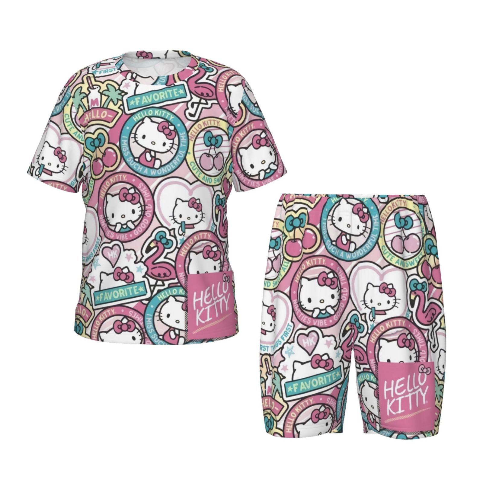 Kawaii Anime He_llo Kit_ty(144) Kids Sleepwears Girls Summer Short ...