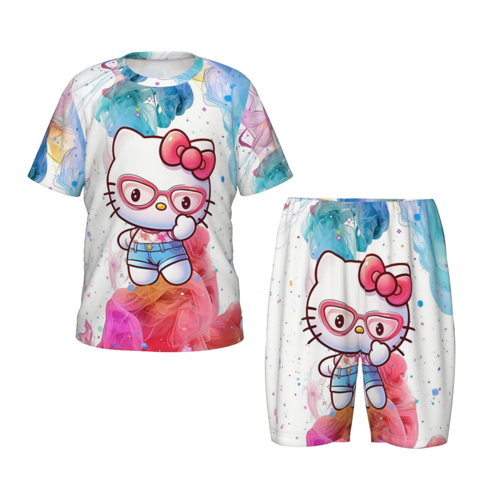 Kawaii Anime He_llo Kit_ty(160) Kids Sleepwears Girls Summer Short ...