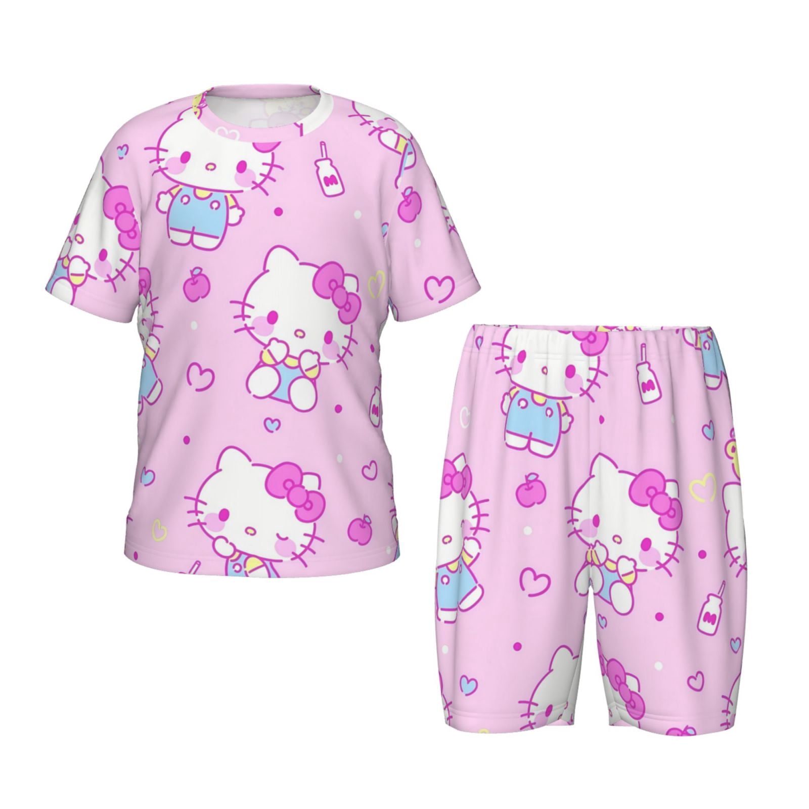 Kawaii Anime He_llo Kit_ty(59) Kids Sleepwears Girls Summer Short ...
