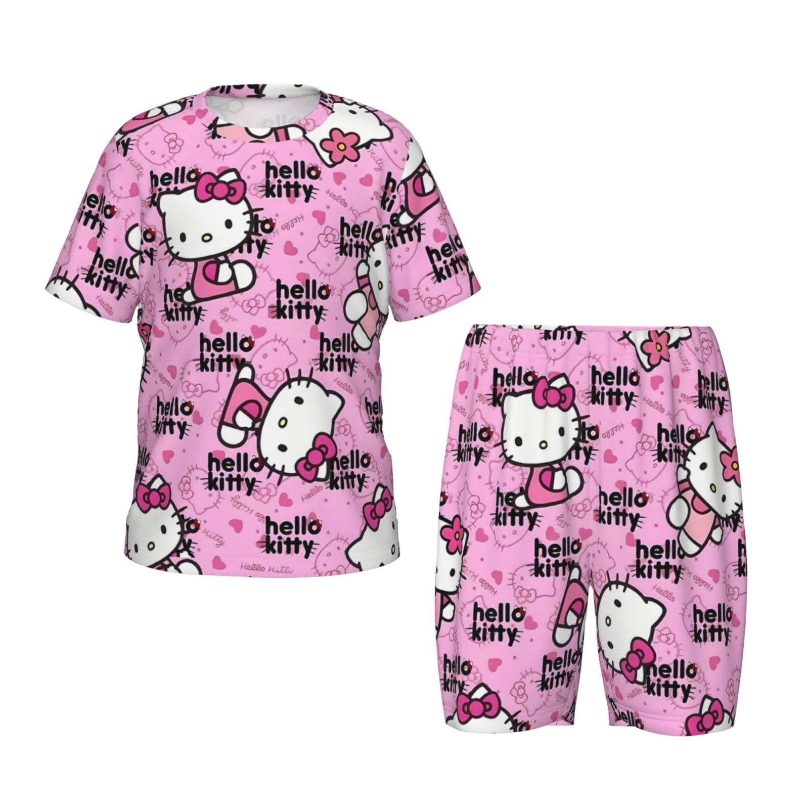 Kawaii Anime He_llo Kit_ty(60) Kids Sleepwears Girls Summer Short ...