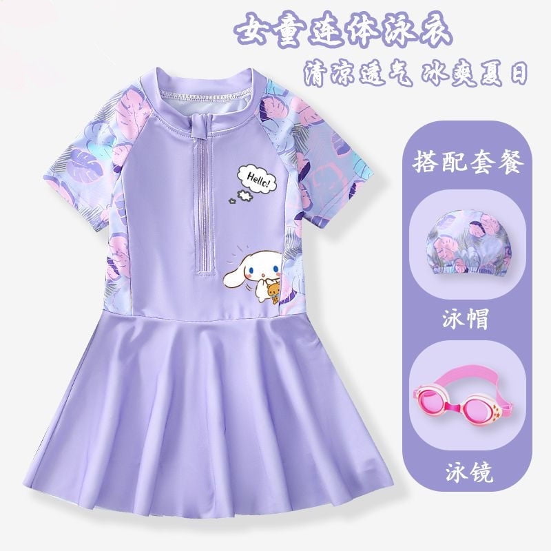 Kawaii Anime Kids Swimsuit Cartoon Swimwear Summer Bikini Beach Clothes ...