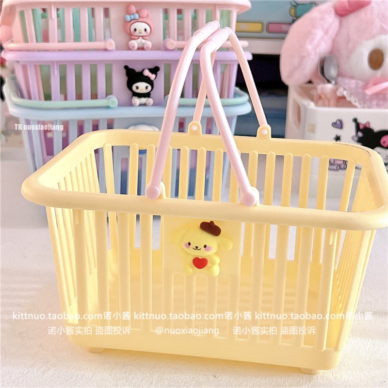 Kawaii Anime Plastic Storage Basket Sanrioed My Melody Kuromi ...