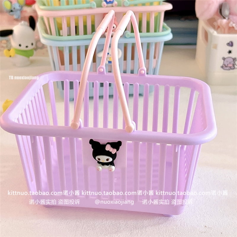 Kawaii Anime Plastic Storage Basket Sanrioed My Melody Kuromi ...