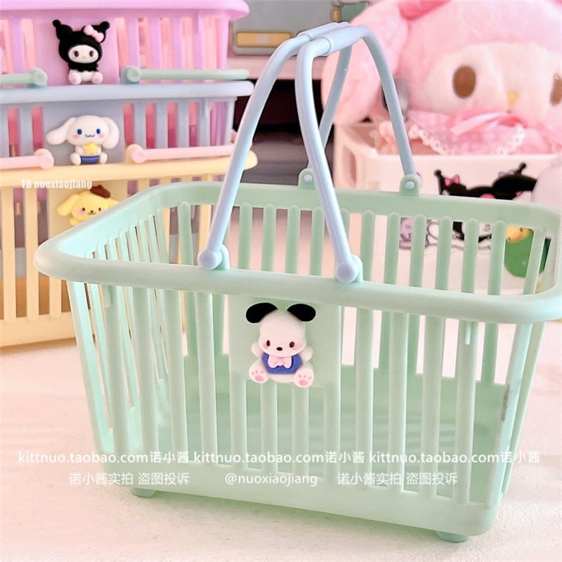 Kawaii Anime Plastic Storage Basket Sanrioed My Melody Kuromi ...