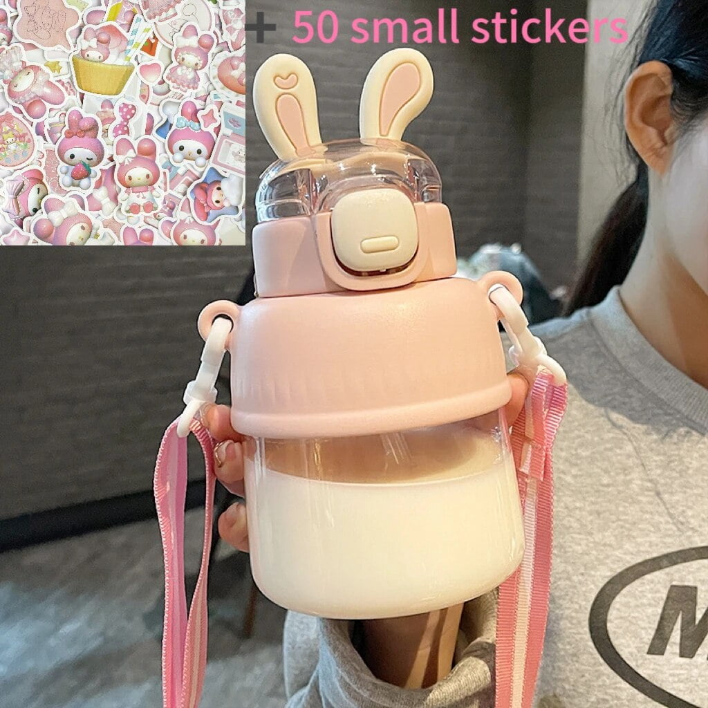 Kawaii Anime Straw Cup Sanrio Kuromi My Melody Cinnamoroll Pompom Purin ...