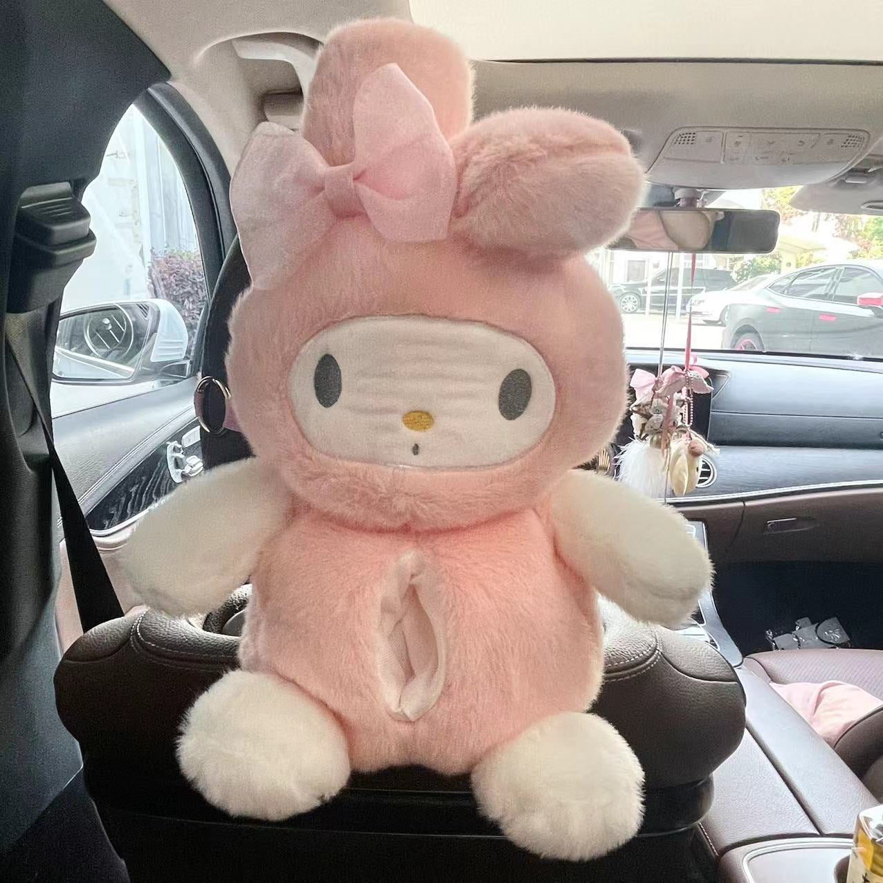 Kawaii Anime Tissue Boxes Kuromi My Melody Plush Car Backseat Hanging ...
