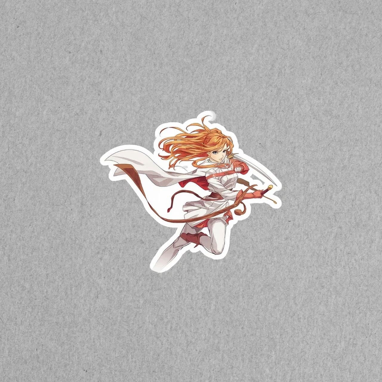 Kawaii Anime Warrior Girl Sticker - Cute Fighting Pose Decalphone Decal ...