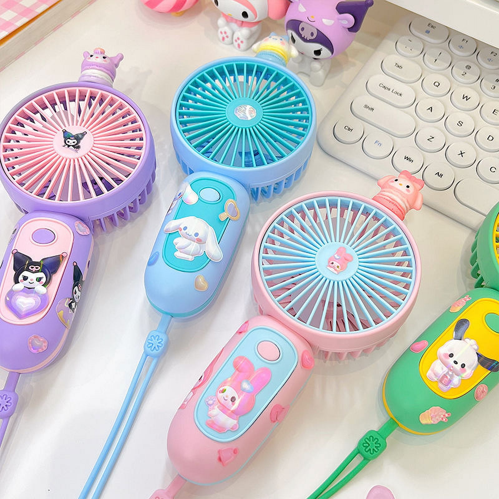 Kawaii Anime Weimeiy Cinnamoroll Kuromi USB Charging Handheld Fan ...