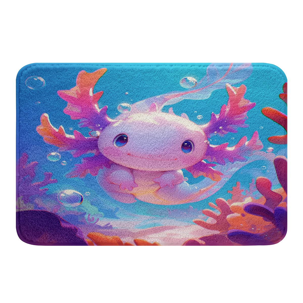 Kawaii Axolotl Door Mat Pink Salamander Bath Mat Non Slip Children,Cute ...