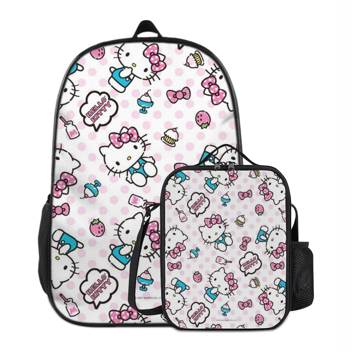 Kawaii Backpack Lunch Box Set School Bag Set cartoon backpack hand ...