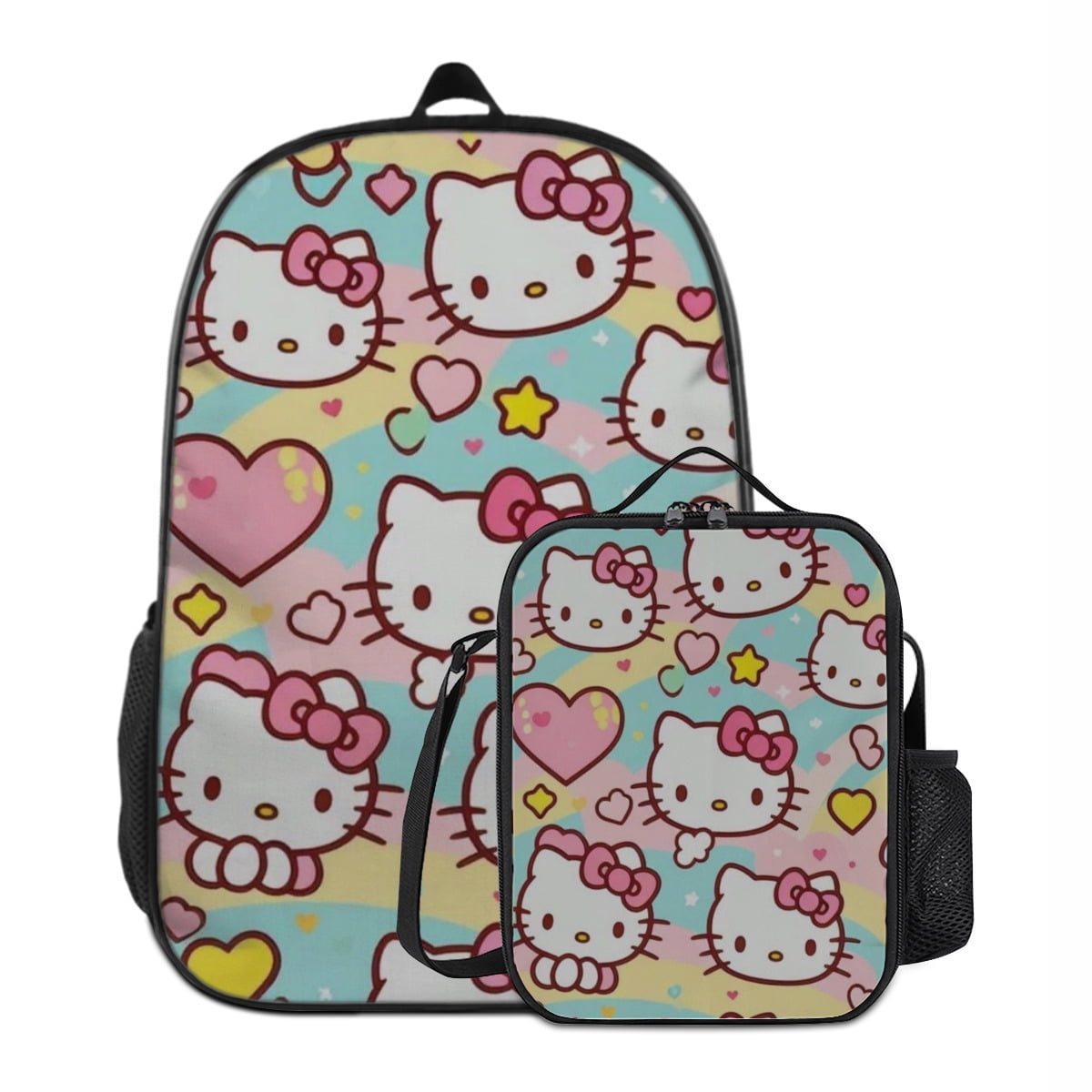 Kawaii Backpack Lunch Box Set School Bag Set cartoon backpack hand ...