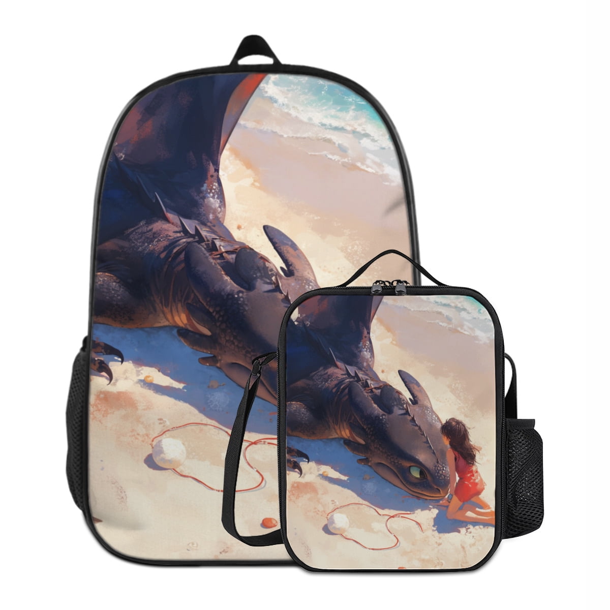 Kawaii Backpack Lunch Box Set School Bag Set cartoon backpack hand ...