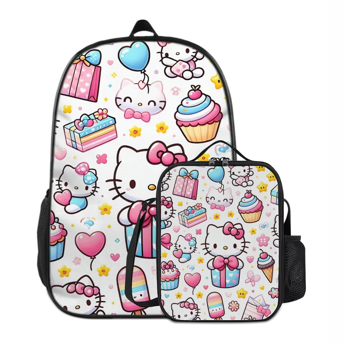 Kawaii Backpack Lunch Box Set School Bag Set cartoon backpack hand ...