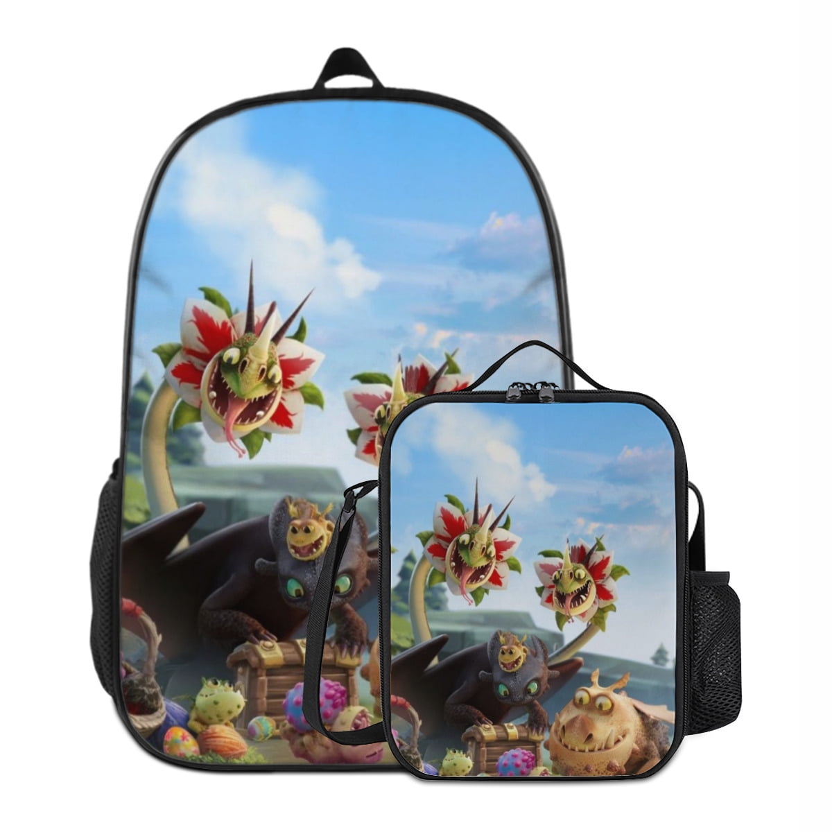 Kawaii Backpack Lunch Box Set School Bag Set cartoon backpack hand ...