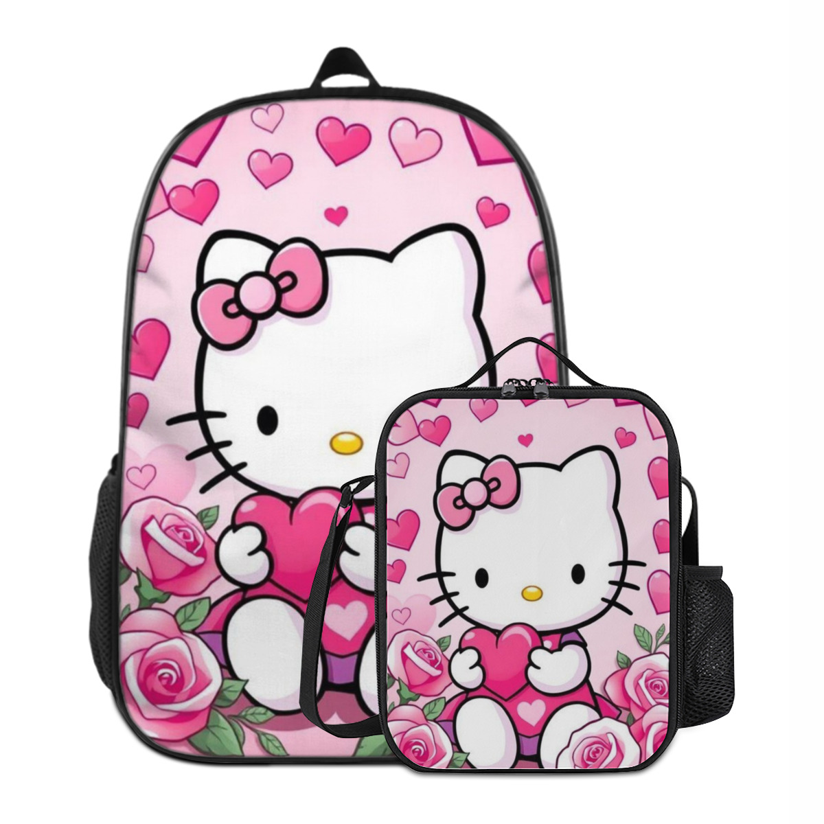 Kawaii Backpack Lunch Box Set School Bag Set cartoon backpack hand ...