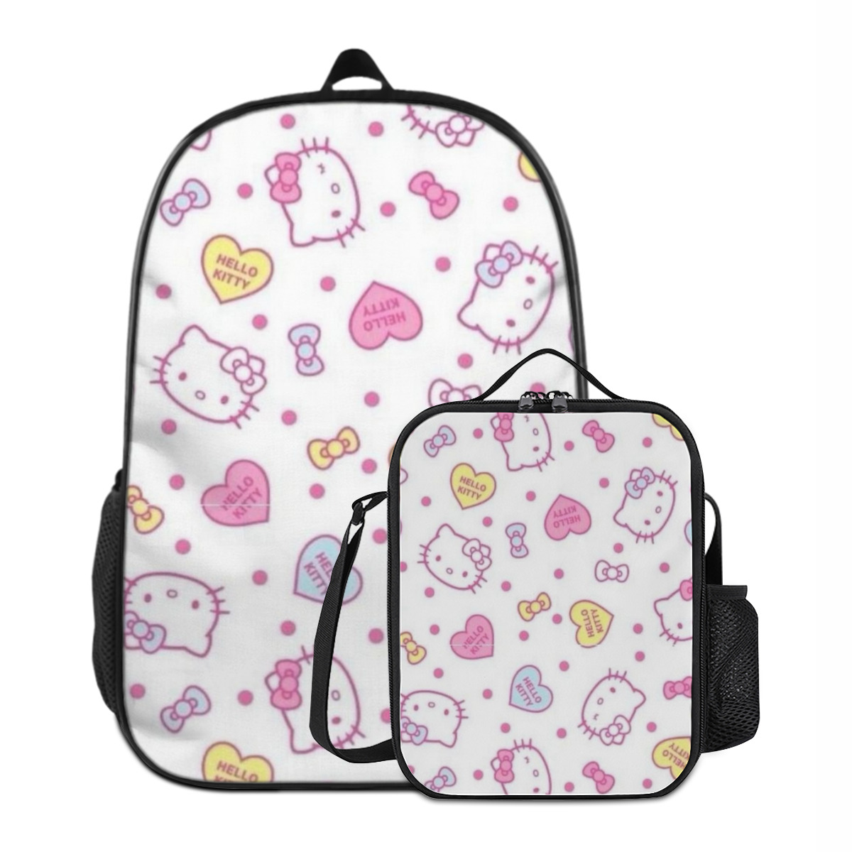 Kawaii Backpack Lunch Box Set School Bag Set cartoon backpack hand ...