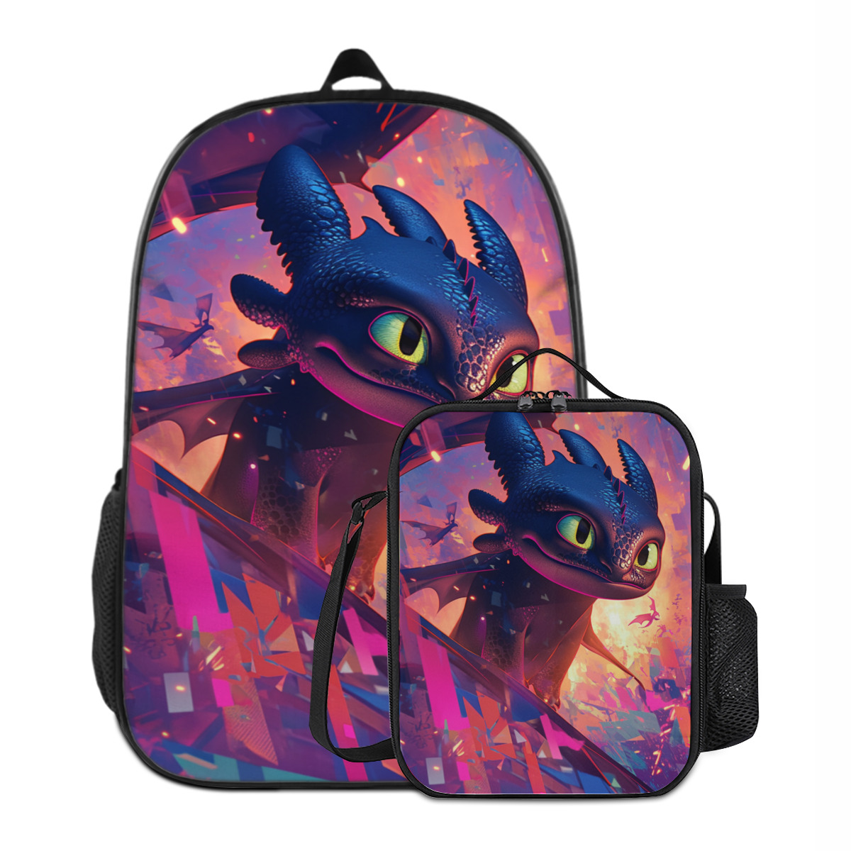Kawaii Backpack Lunch Box Set School Bag Set cartoon backpack hand ...