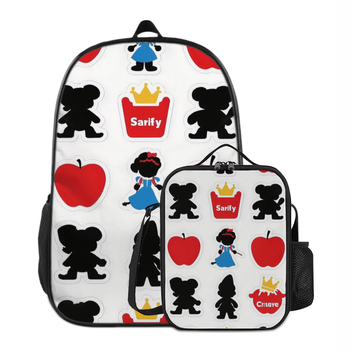 Kawaii Backpack Lunch Box Set School Bag Set cartoon backpack hand ...