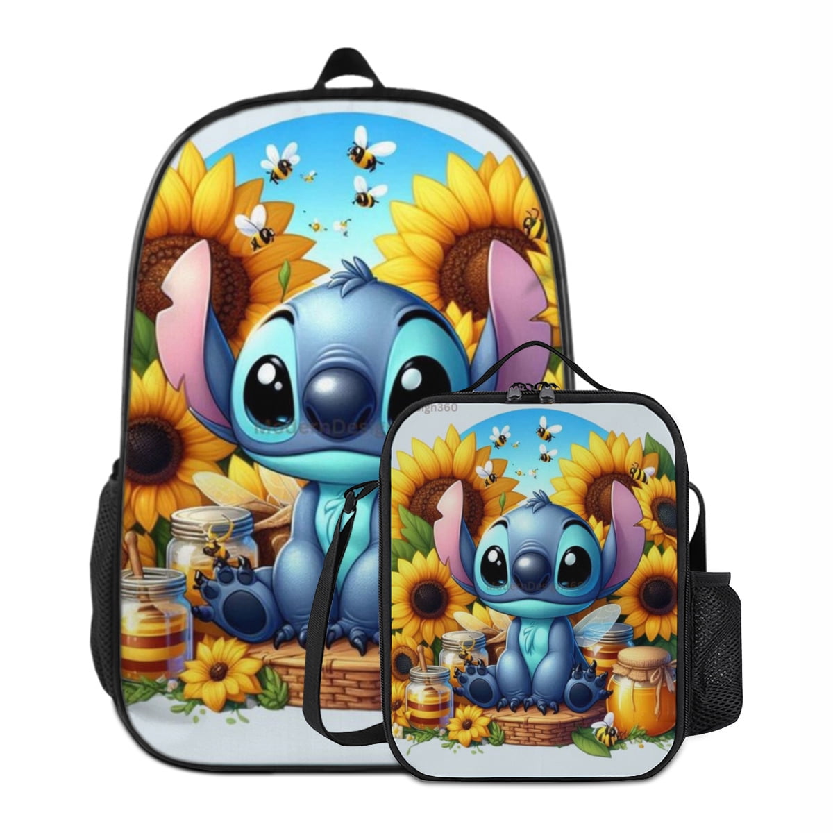 Kawaii Backpack Lunch Box Set School Bag Set cartoon backpack hand ...