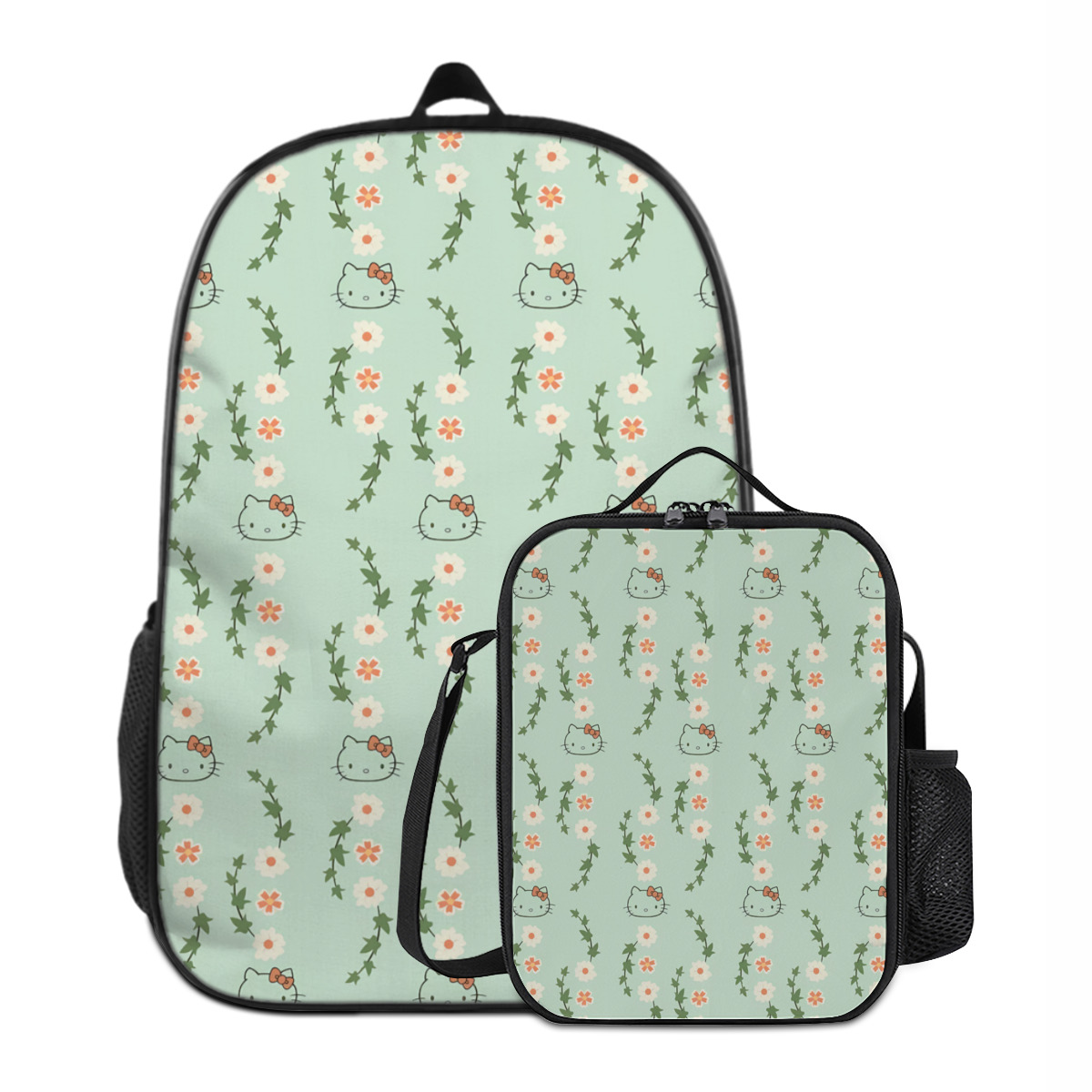 Kawaii Backpack Lunch Box Set School Bag Set cartoon backpack hand ...