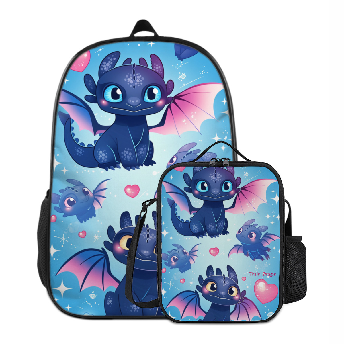 Kawaii Backpack Lunch Box Set School Bag Set cartoon backpack hand ...
