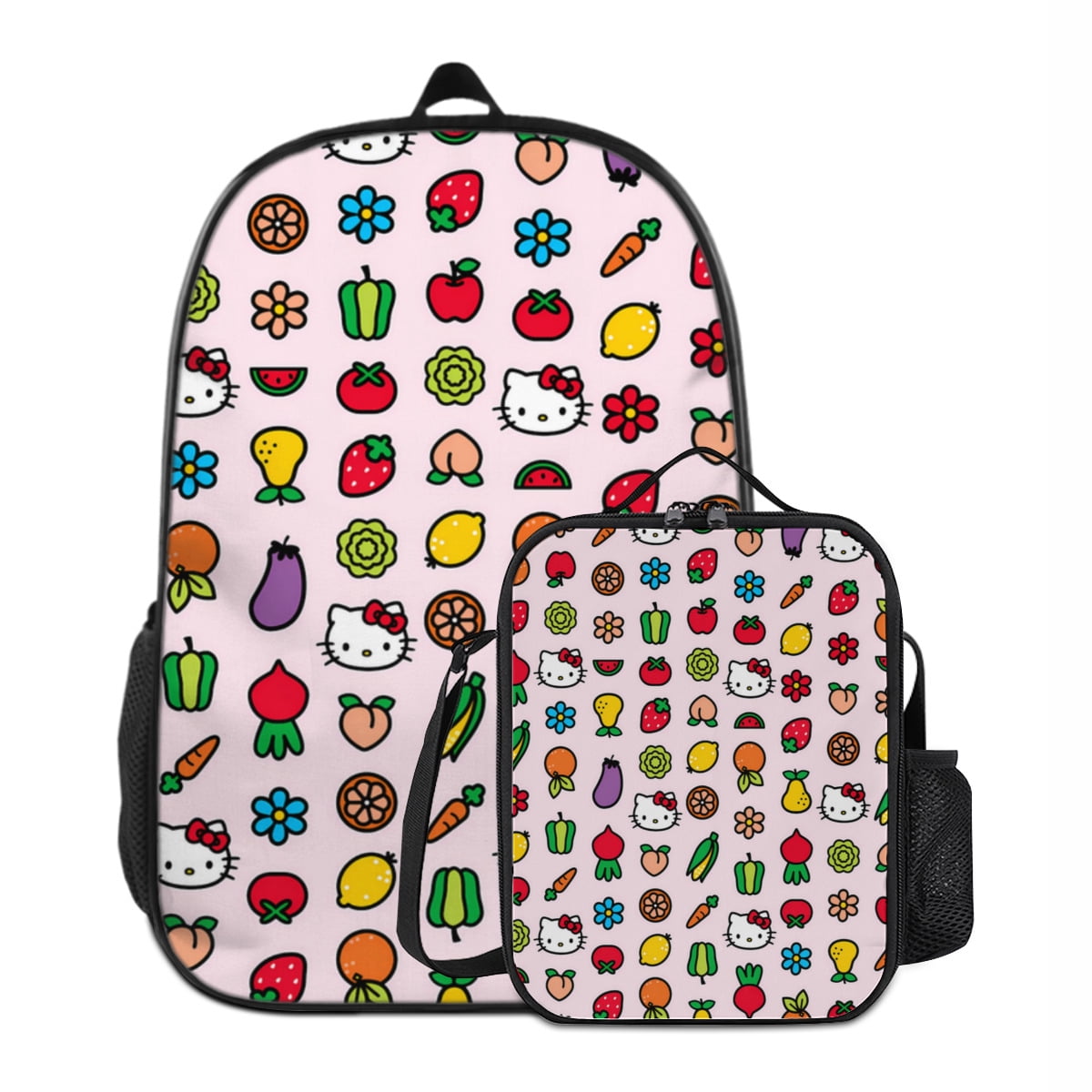 Kawaii Backpack Lunch Box Set School Bag Set cartoon backpack hand ...