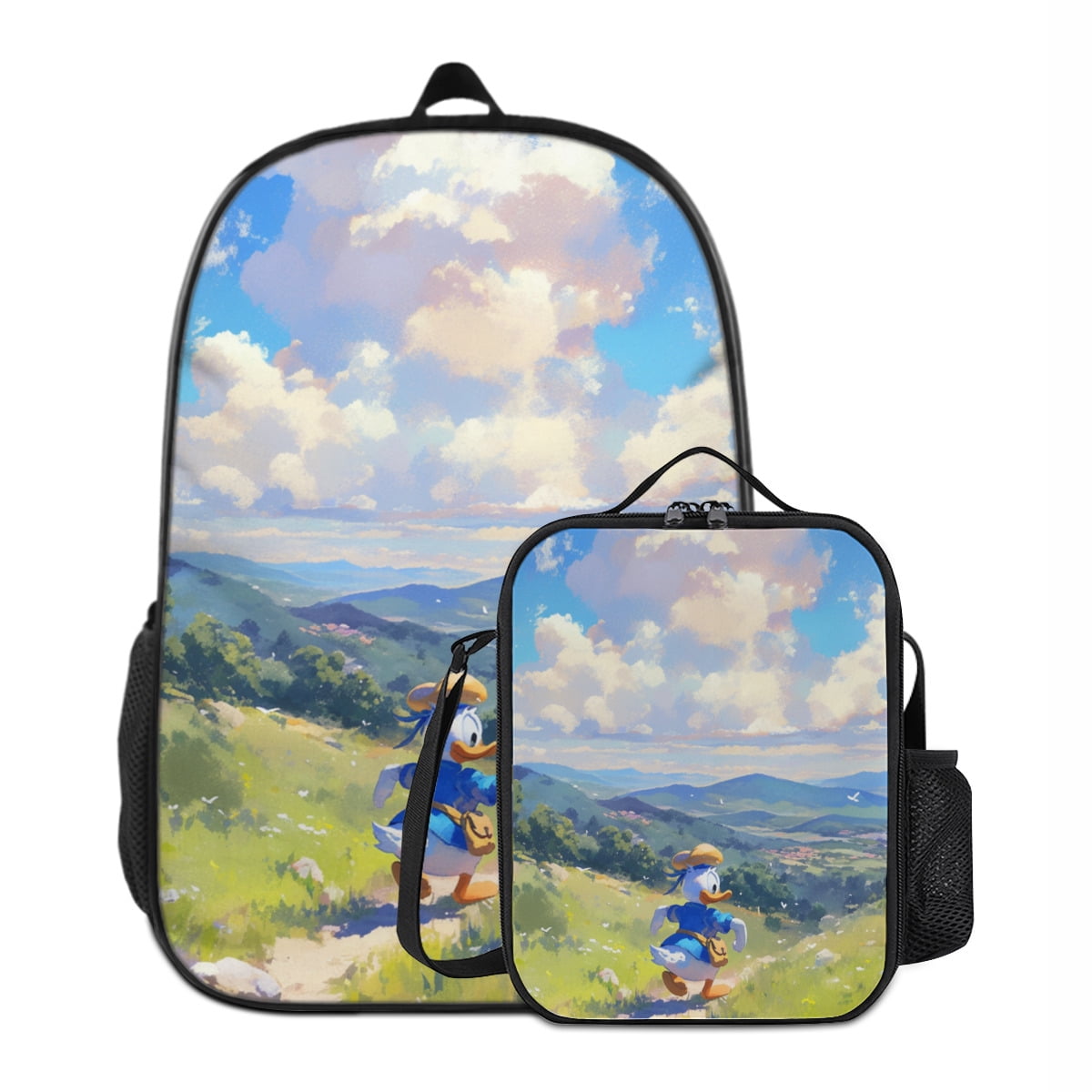 Kawaii Backpack Lunch Box Set School Bag Set cartoon backpack hand ...