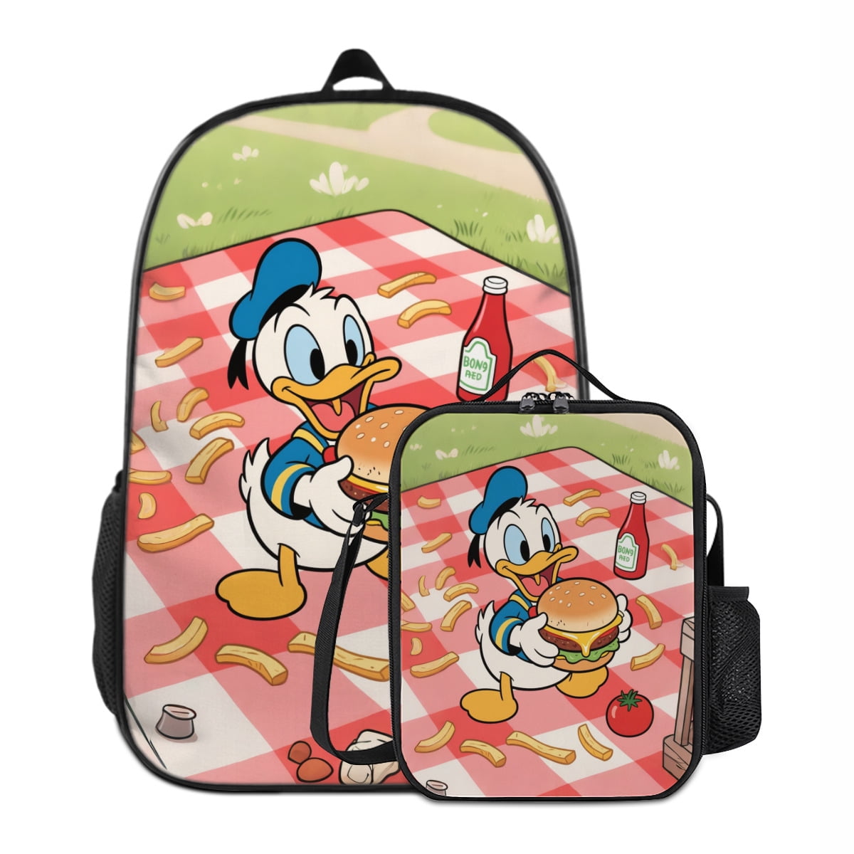 Kawaii Backpack Lunch Box Set School Bag Set cartoon backpack hand ...