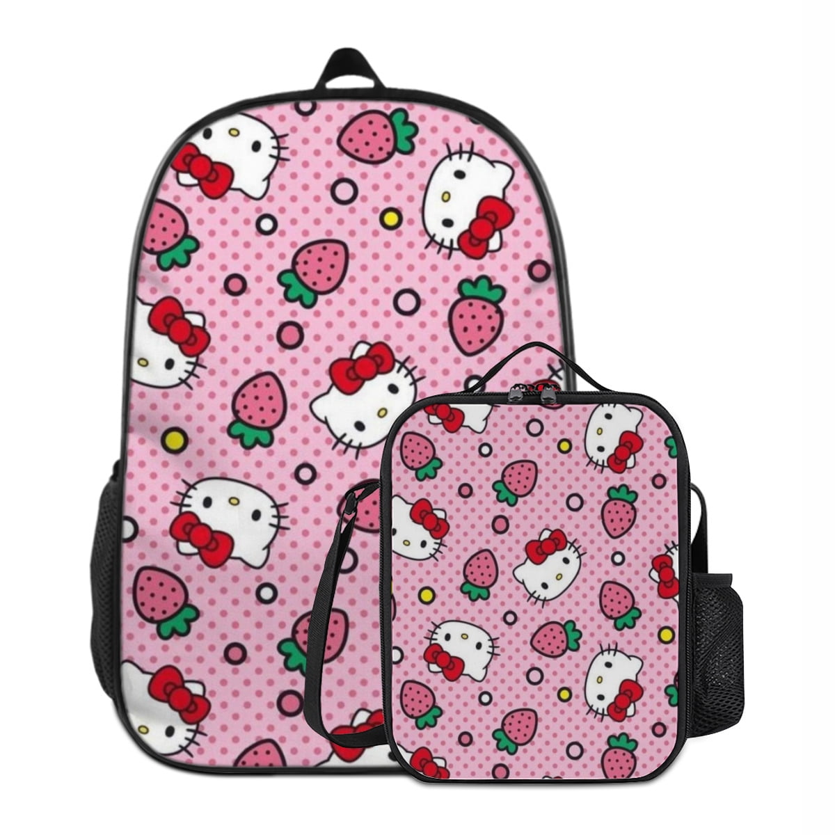 Kawaii Backpack Lunch Box Set School Bag Set cartoon backpack hand ...