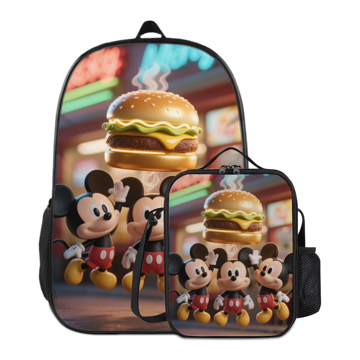 Kawaii Backpack Lunch Box Set School Bag Set cartoon backpack hand ...