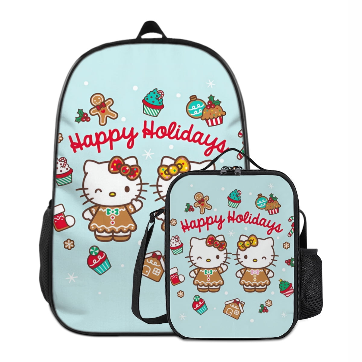 Kawaii Backpack Lunch Box Set School Bag Set cartoon backpack hand ...