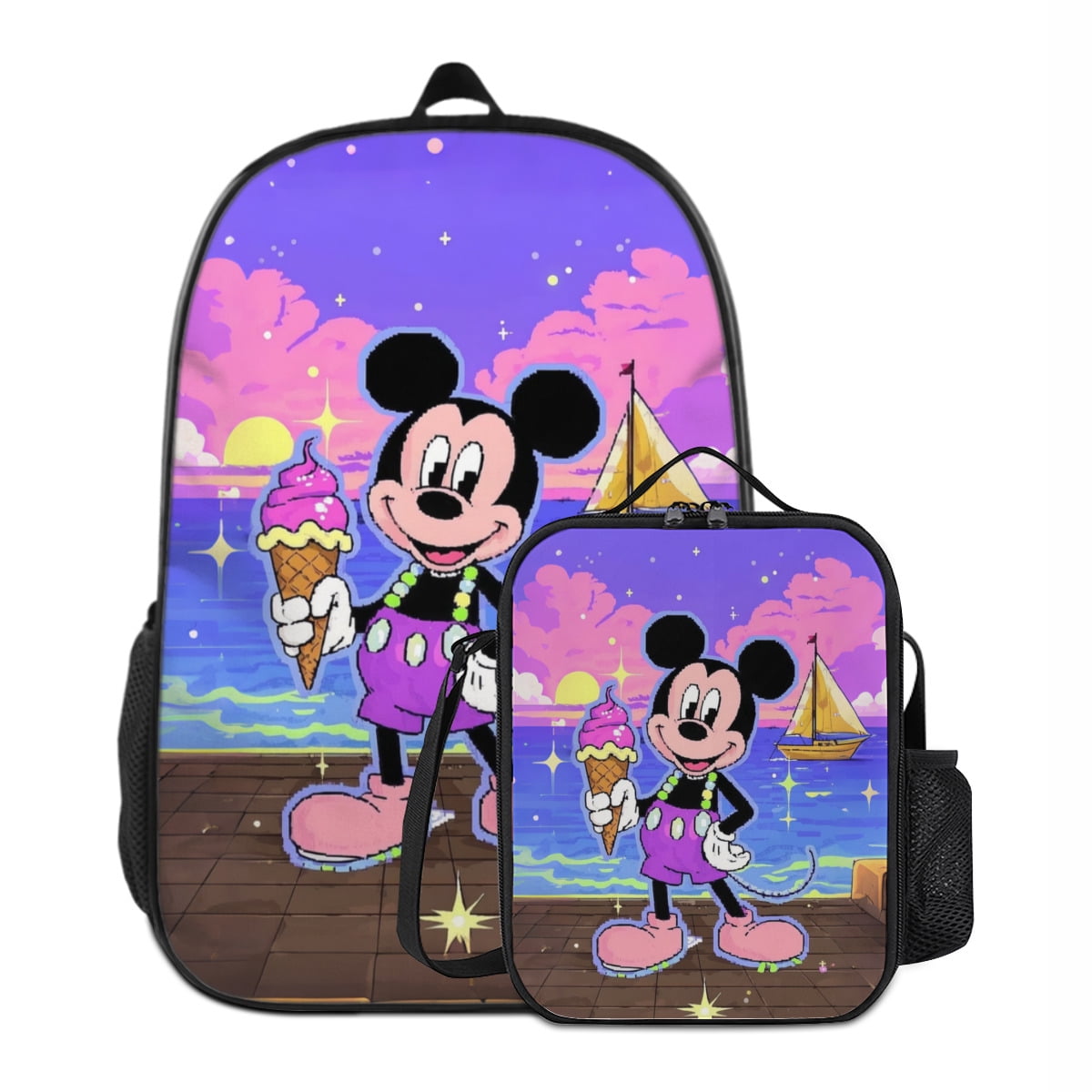 Kawaii Backpack Lunch Box Set School Bag Set cartoon backpack hand ...
