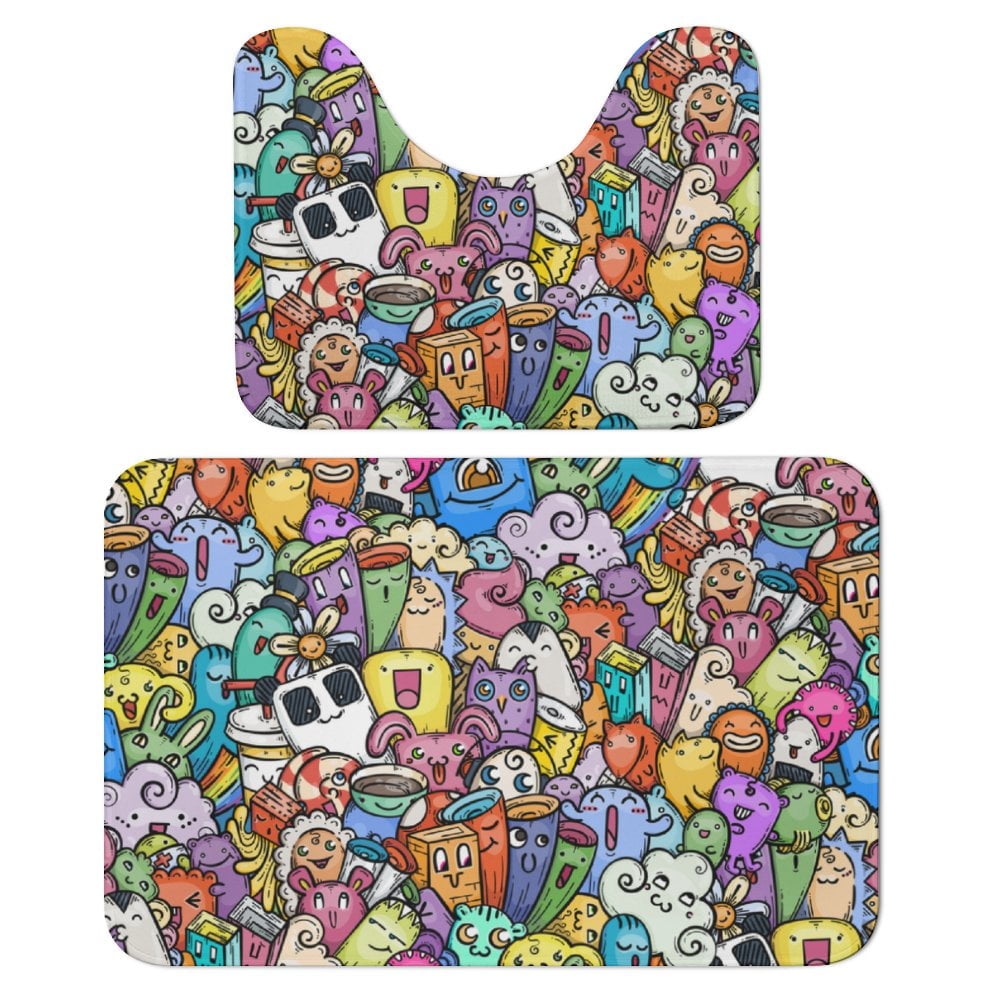 Kawaii Bathroom Rugs Set 2 Pieces, Bathroom Set - Quick Drying Bath Mat ...