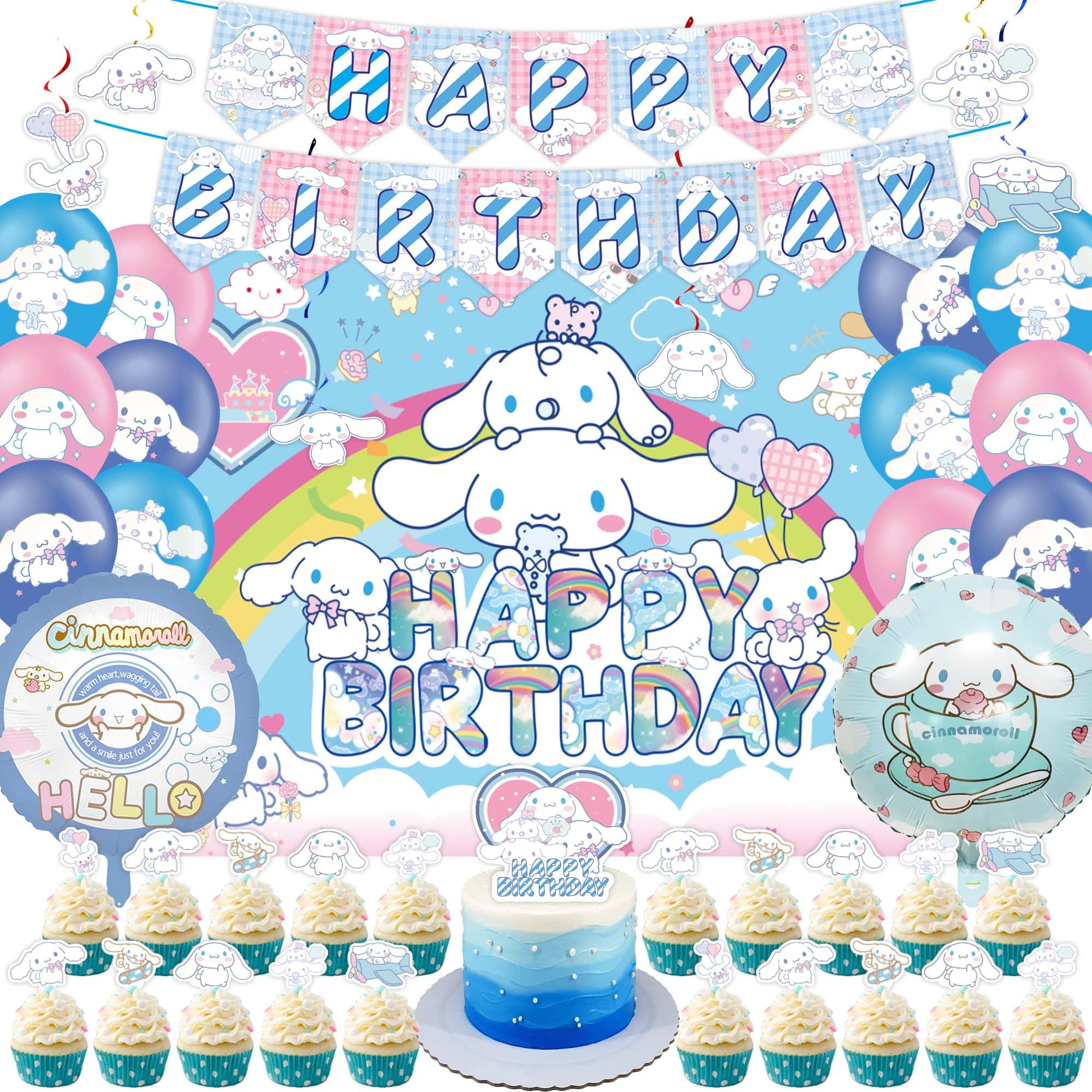 Kawaii Birthday Decorations, Cute Party Supplies Include H2FSDBanner ...