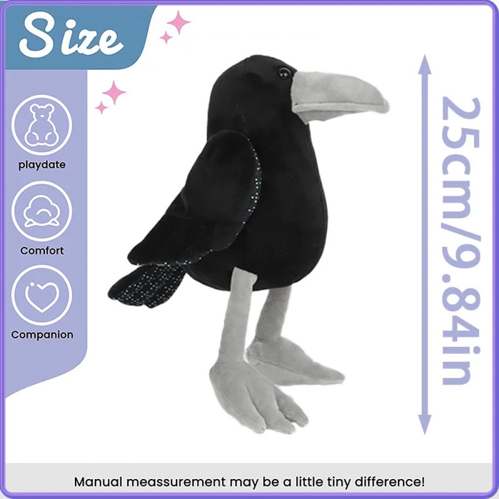 Kawaii Black Crow Plush Birdie Cuddly Black Raven Plush Toys Stuffed ...