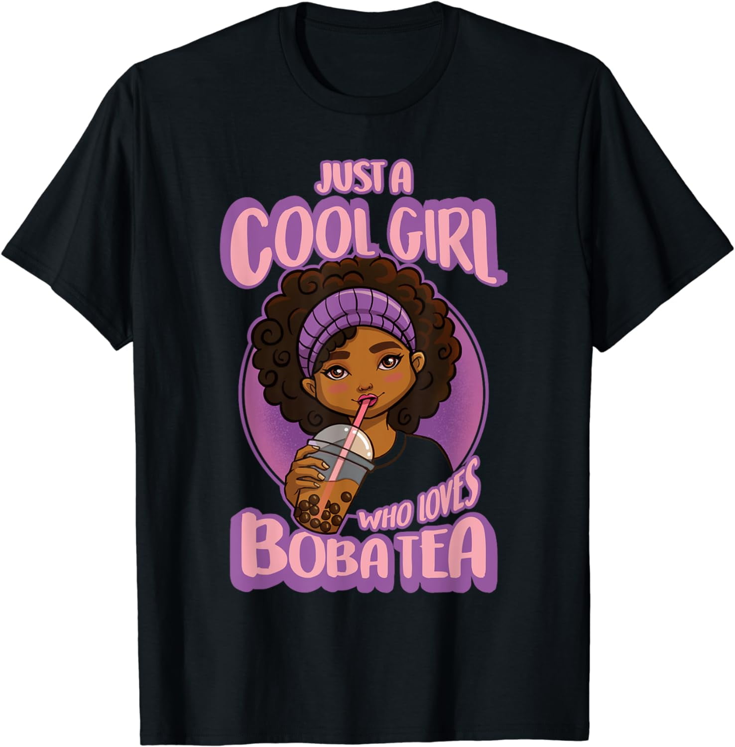 Kawaii Black Girl Anime Boba Tea T-Shirt - Walmart.com