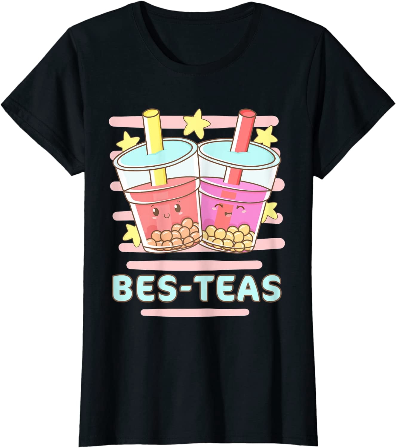 Kawaii Boba Bes-Teas, Besties Best Friends Bubble Tea T-Shirt - Walmart.com