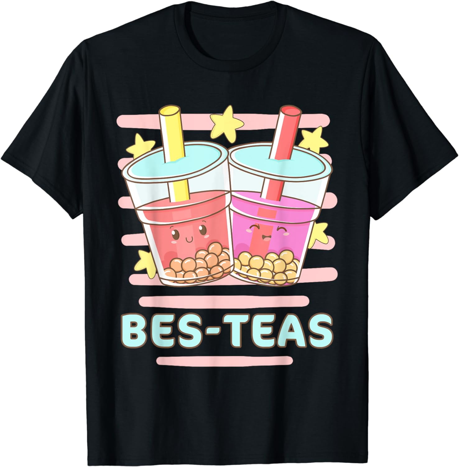 Kawaii Boba Bes-Teas, Besties Best Friends Bubble Tea T-Shirt - Walmart.com