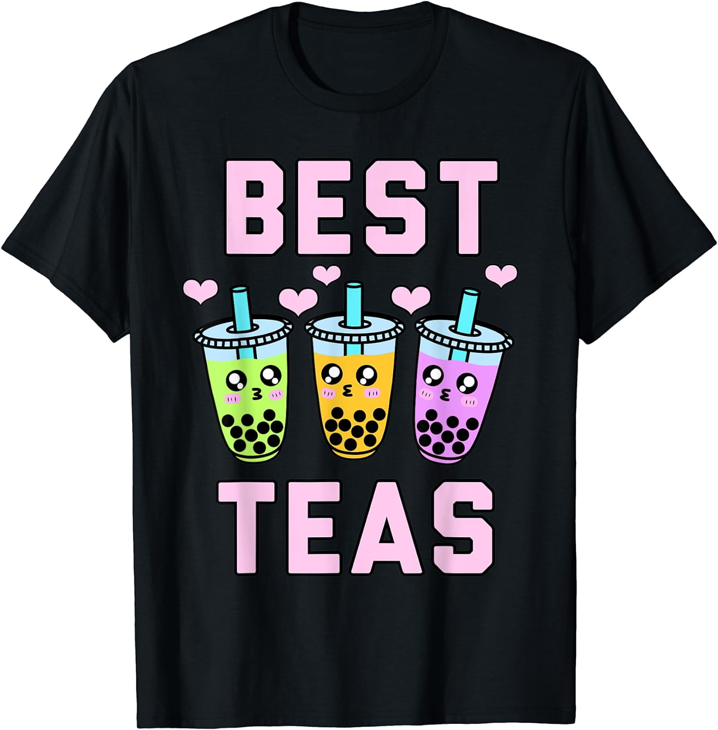 Kawaii Boba Tea Best Friends Group Of Three Bestie 3 Sisters T-Shirt ...