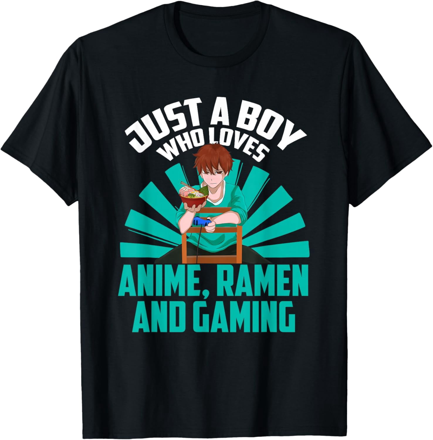 Kawaii Boys Japan Gamer Ramen Noodles Gaming Manga Anime T-Shirt ...
